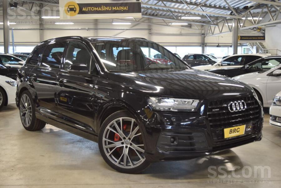 Black Audi Q7 2017 in Riga, with an engine capacity of 3.00 L and mileage of 158 thousand km for 29900 €, photo 1 on AUTOMOTO.COM.LV