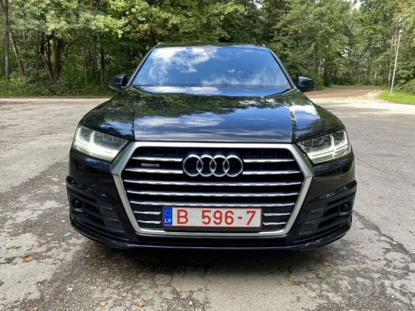 Black Audi Q7 2017 in Riga, with an engine capacity of 3.00 L and mileage of 0 thousand km for 29990 €, photo 3 on AUTOMOTO.COM.LV