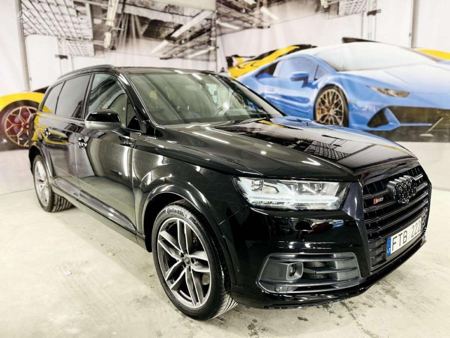 Black Audi Q7 2018 in Kaunas, with an engine capacity of 3.00 L and mileage of 100 thousand km for 34500 €, photo 8 on AUTOMOTO.COM.LV