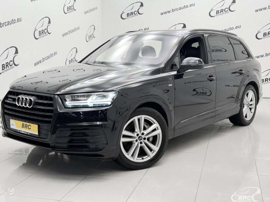 Black Audi Q7 2018 in Vilnius, with an engine capacity of 2.97 L and mileage of 193 thousand km for 22500 €, photo 1 on AUTOMOTO.COM.LV