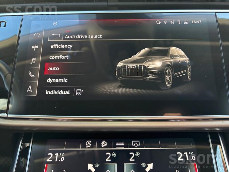 Black Audi Q7 2021 in Riga, with an engine capacity of 3.00 L and mileage of 92 thousand km for 39950 €, photo 18 on AUTOMOTO.COM.LV