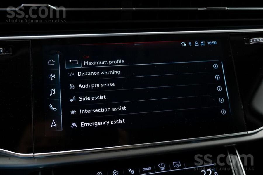 Black Audi Q7 2021 in Riga, with an engine capacity of 3.00 L and mileage of 77 thousand km for 42500 €, photo 23 on AUTOMOTO.COM.LV
