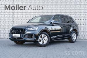 Black Audi Q7 2022 in Riga, with an engine capacity of 3.00 L and mileage of 95 thousand km for 41900 €, photo  on AUTOMOTO.COM.LV