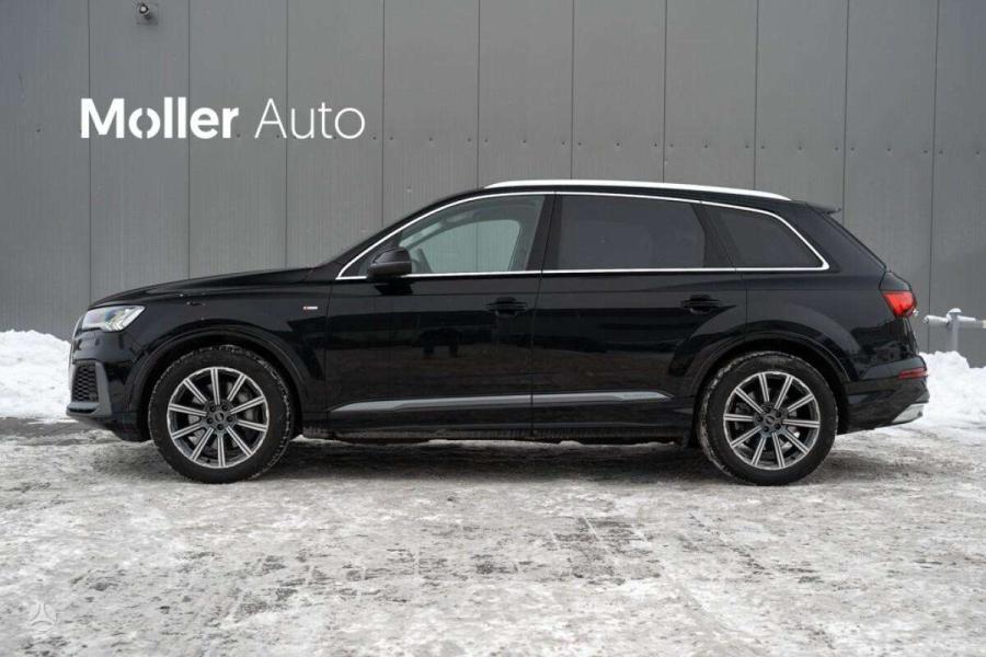 Black Audi Q7 2023 in Vilnius, with an engine capacity of 3.00 L and mileage of 57 thousand km for 48400 €, photo 2 on AUTOMOTO.COM.LV
