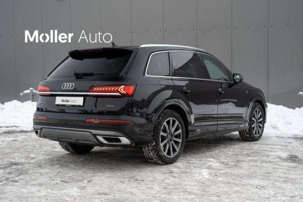Black Audi Q7 2023 in Vilnius, with an engine capacity of 3.00 L and mileage of 57 thousand km for 48400 €, photo 6 on AUTOMOTO.COM.LV