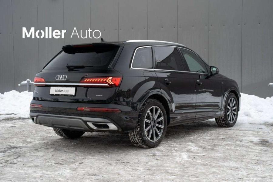 Black Audi Q7 2023 in Vilnius, with an engine capacity of 3.00 L and mileage of 57 thousand km for 48400 €, photo 6 on AUTOMOTO.COM.LV