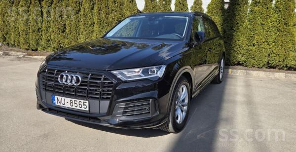 Black Audi Q7 2023 in Riga, with an engine capacity of 3.00 L and mileage of 49 thousand km for 44500 €, photo 1 on AUTOMOTO.COM.LV