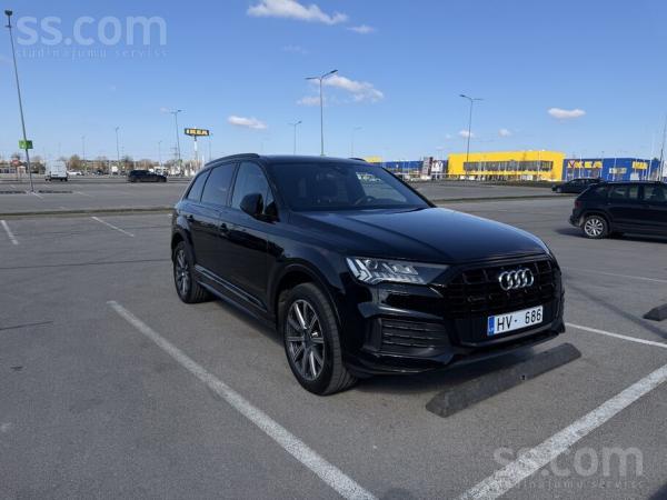 Black Audi Q7 2023 in Riga, with an engine capacity of 3.00 L and mileage of 39 thousand km for 49900 €, photo 2 on AUTOMOTO.COM.LV