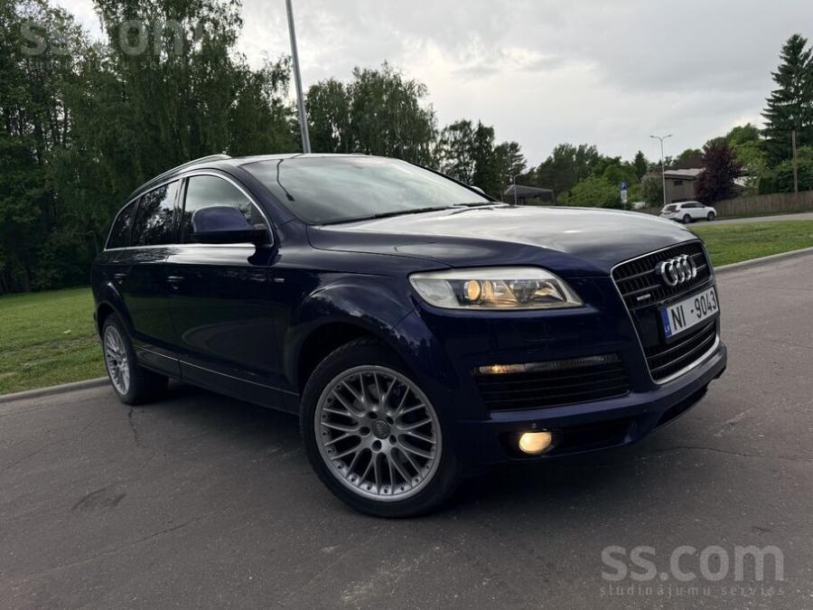 Blue Audi Q7 2007 in Jurmala, with an engine capacity of 3.00 L and mileage of 347 thousand km for 5252 €, photo 4 on AUTOMOTO.COM.LV