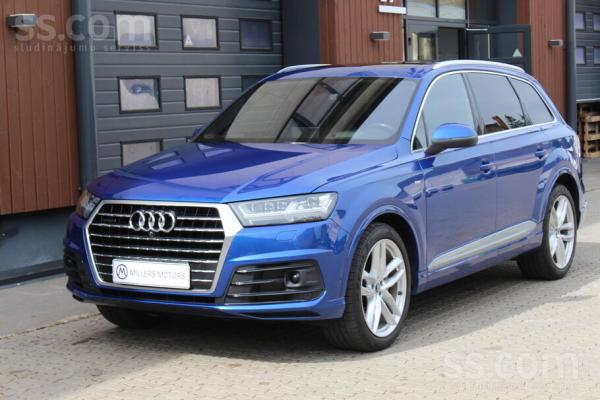 Blue Audi Q7 2016 in Riga, with an engine capacity of 3.00 L and mileage of 145 thousand km for 29480 €, photo 1 on AUTOMOTO.COM.LV