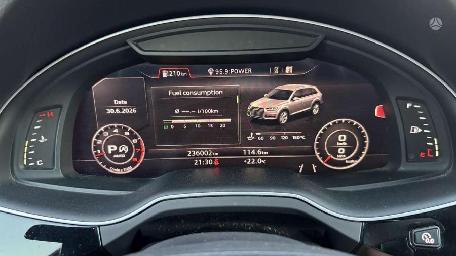 Blue Audi Q7 2017 in Vilnius, with an engine capacity of 3.00 L and mileage of 236 thousand km for 13300 €, photo 17 on AUTOMOTO.COM.LV