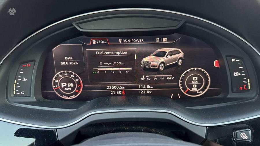 Blue Audi Q7 2017 in Vilnius, with an engine capacity of 3.00 L and mileage of 236 thousand km for 11700 €, photo 20 on AUTOMOTO.COM.LV