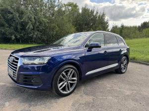Zils Audi Q7 2018 Kauņa, ar dzinēja tilpumu 2.97 L un nobraukumu 153 tūkst. km par 30800 €, foto  vietnē AUTOMOTO.COM.LV