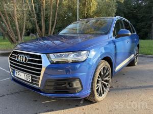 Blue Audi Q7 2018 in Riga, with an engine capacity of 3.00 L and mileage of 172 thousand km for 28900 €, photo  on AUTOMOTO.COM.LV