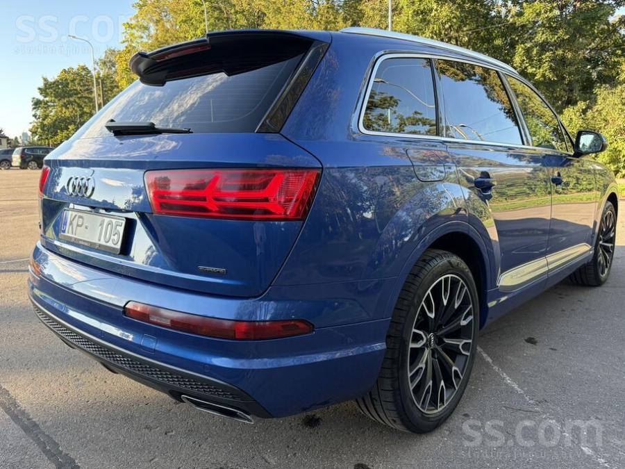 Blue Audi Q7 2018 in Riga, with an engine capacity of 3.00 L and mileage of 172 thousand km for 28900 €, photo 6 on AUTOMOTO.COM.LV