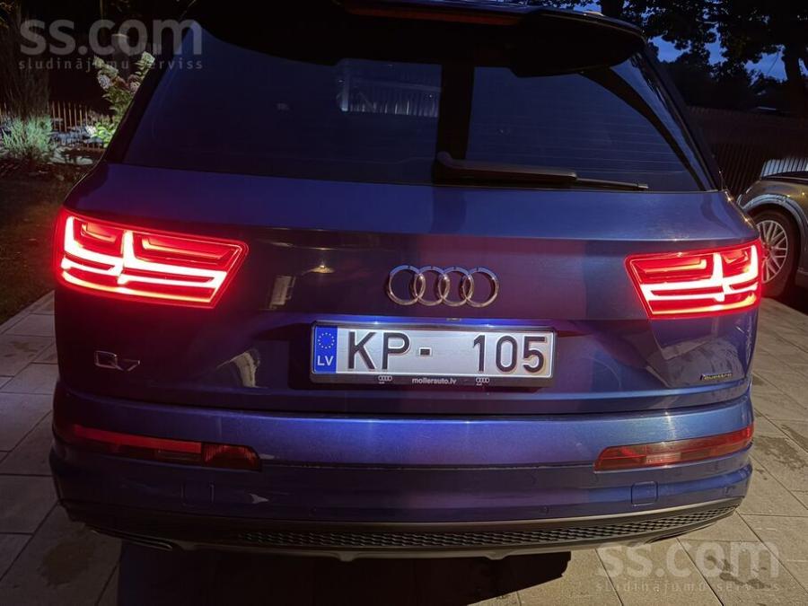 Blue Audi Q7 2018 in Riga, with an engine capacity of 3.00 L and mileage of 172 thousand km for 28900 €, photo 26 on AUTOMOTO.COM.LV