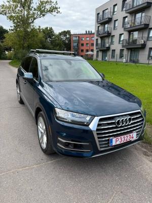 Blue Audi Q7 2018 in Vilnius, with an engine capacity of 3.00 L and mileage of 242 thousand km for 21400 €, photo 3 on AUTOMOTO.COM.LV