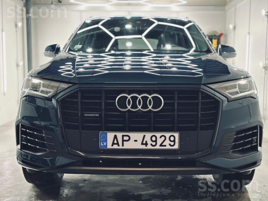 Blue Audi Q7 2022 in Riga, with an engine capacity of 3.00 L and mileage of 55 thousand km for 43000 €, photo 4 on AUTOMOTO.COM.LV