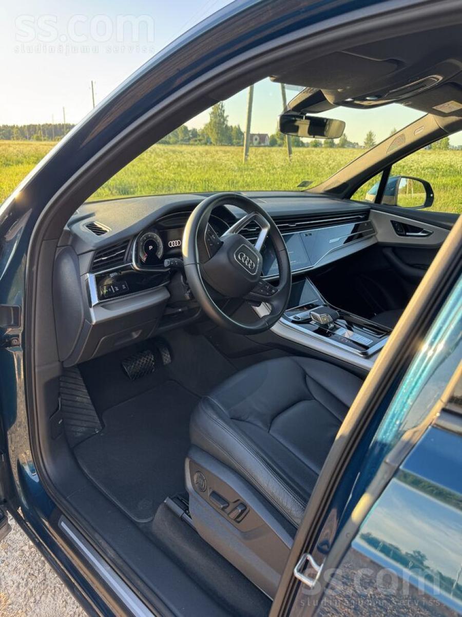 Blue Audi Q7 2022 in Riga, with an engine capacity of 3.00 L and mileage of 62 thousand km for 40850 €, photo 10 on AUTOMOTO.COM.LV