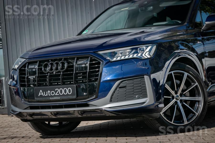 Blue Audi Q7 2022 in Tukums, with an engine capacity of 3.00 L and mileage of 42 thousand km for 49990 €, photo 3 on AUTOMOTO.COM.LV