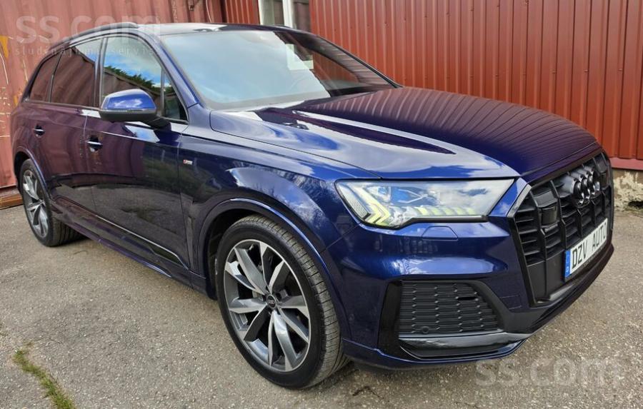 Zils Audi Q7 2022 Liepāja, ar dzinēja tilpumu 3.00 L un nobraukumu 84 tūkst. km par 59000 €, foto 1 vietnē AUTOMOTO.COM.LV
