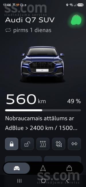 Zils Audi Q7 2022 Liepāja, ar dzinēja tilpumu 3.00 L un nobraukumu 84 tūkst. km par 59000 €, foto 21 vietnē AUTOMOTO.COM.LV