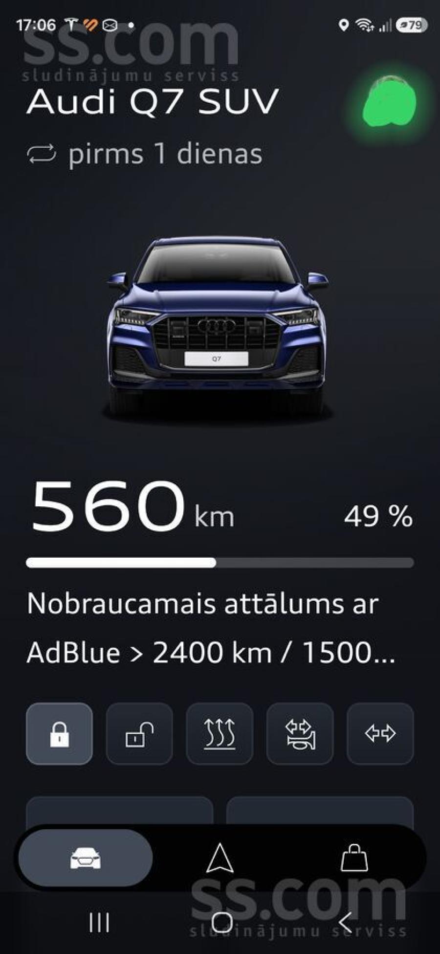 Zils Audi Q7 2022 Liepāja, ar dzinēja tilpumu 3.00 L un nobraukumu 84 tūkst. km par 59000 €, foto 21 vietnē AUTOMOTO.COM.LV