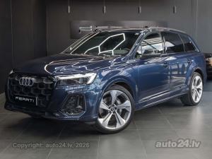 Zils Audi Q7 2024 Tallina, ar dzinēja tilpumu 3.00 L un nobraukumu 68 tūkst. km par 65900 €, foto  vietnē AUTOMOTO.COM.LV
