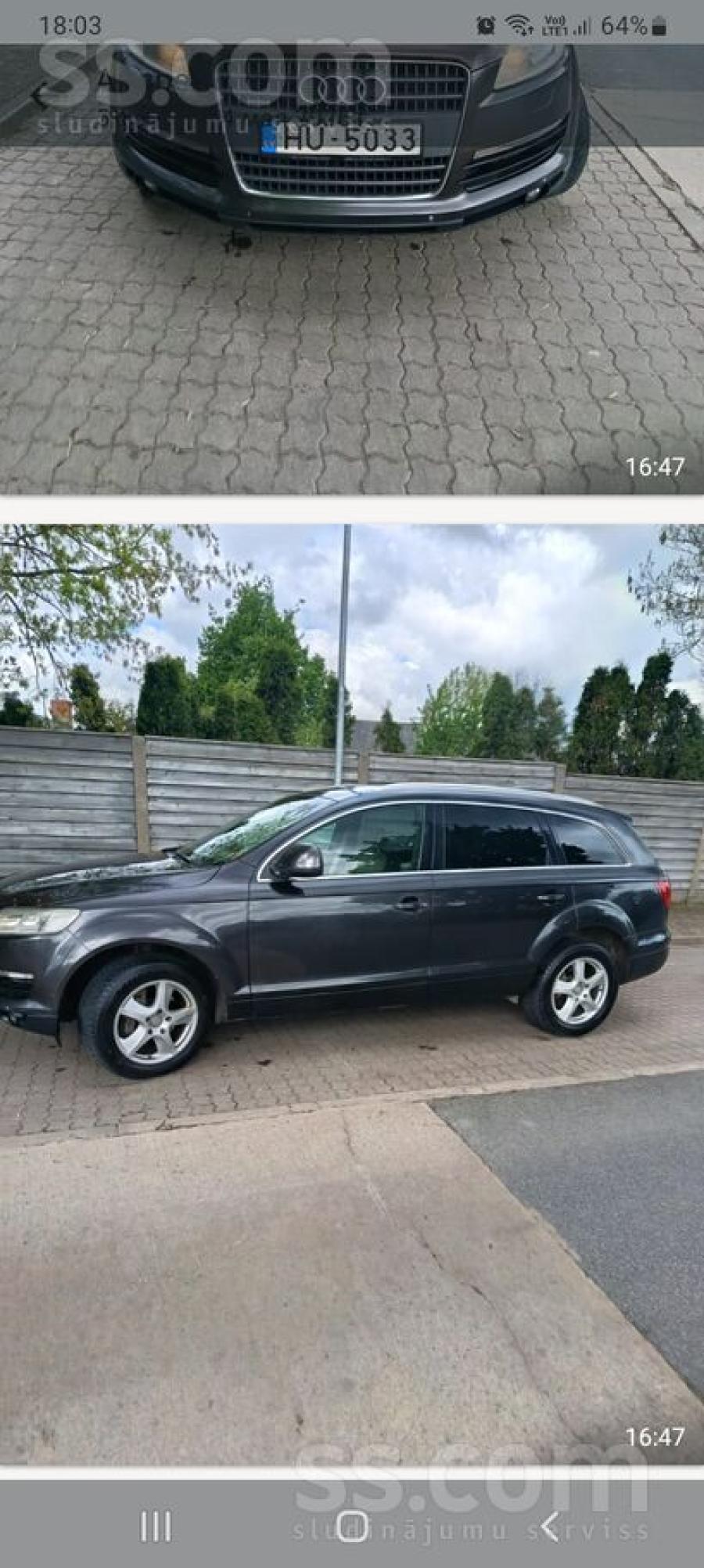 Brūns Audi Q7 2006 Jelgava, ar dzinēja tilpumu 3.00 L un nobraukumu 335 tūkst. km par 3555 €, foto 7 vietnē AUTOMOTO.COM.LV