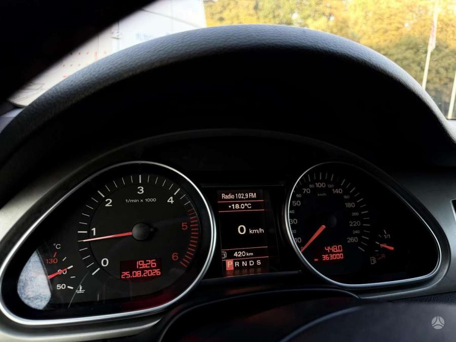 Brown Audi Q7 2007 in Kaunas, with an engine capacity of 2.97 L and mileage of 363 thousand km for 6950 €, photo 9 on AUTOMOTO.COM.LV