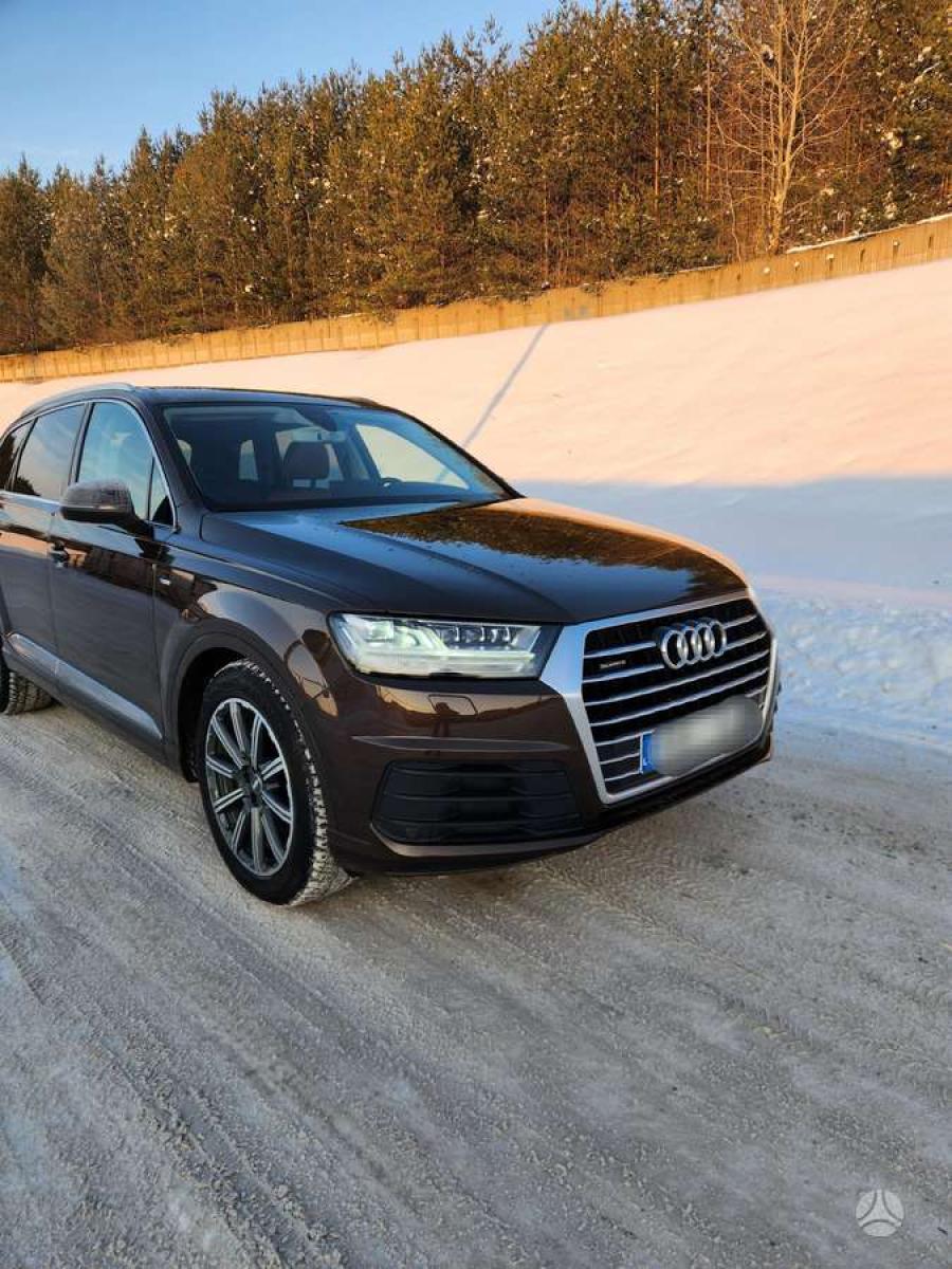 Brown Audi Q7 2015 in Vilnius, with an engine capacity of 2.97 L and mileage of 161 thousand km for 25999 €, photo 2 on AUTOMOTO.COM.LV