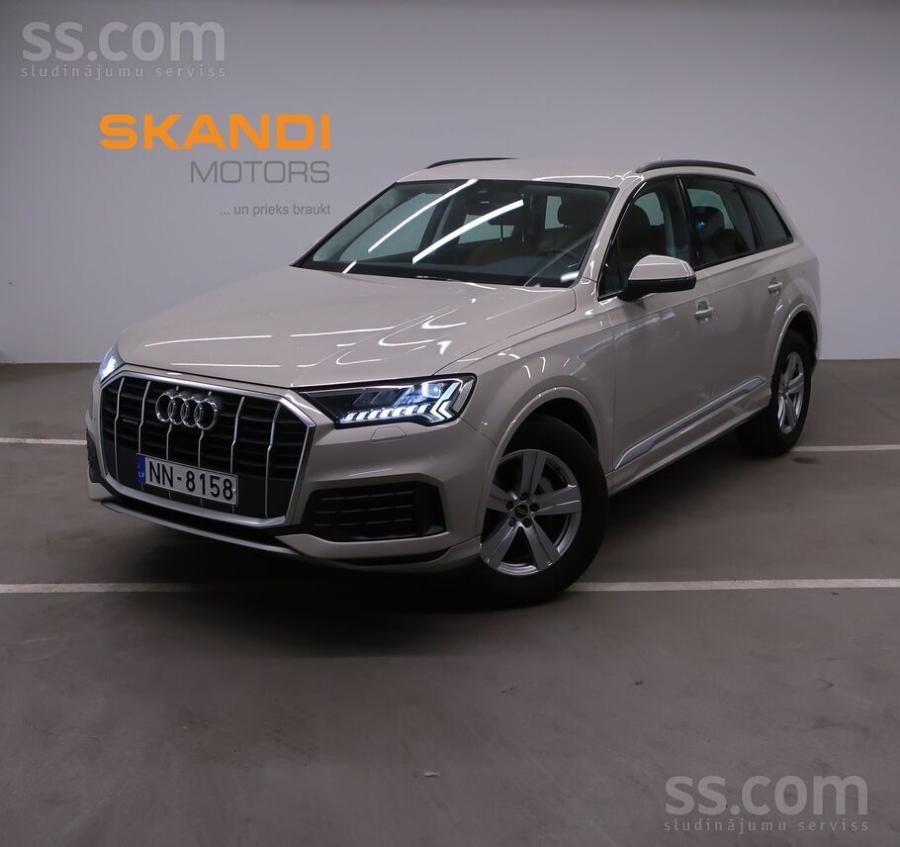 Brown Audi Q7 2023 in Riga, with an engine capacity of 3.00 L and mileage of 25 thousand km for 54990 €, photo 1 on AUTOMOTO.COM.LV