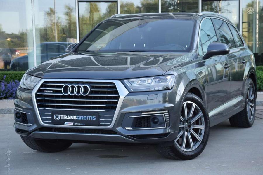 Pelēks Audi Q7 e-tron 2016 Viļņa, ar dzinēja tilpumu 3.00 L un nobraukumu 270 tūkst. km par 20500 €, foto 1 vietnē AUTOMOTO.COM.LV