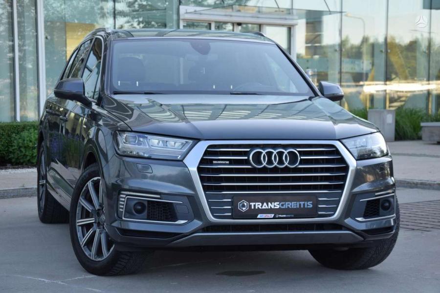 Pelēks Audi Q7 e-tron 2016 Viļņa, ar dzinēja tilpumu 3.00 L un nobraukumu 270 tūkst. km par 20500 €, foto 4 vietnē AUTOMOTO.COM.LV