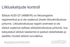 Pelēks Audi Q7 2006 Tartu, ar dzinēja tilpumu 3.00 L un nobraukumu 257 tūkst. km par 5499 €, foto 21 vietnē AUTOMOTO.COM.LV