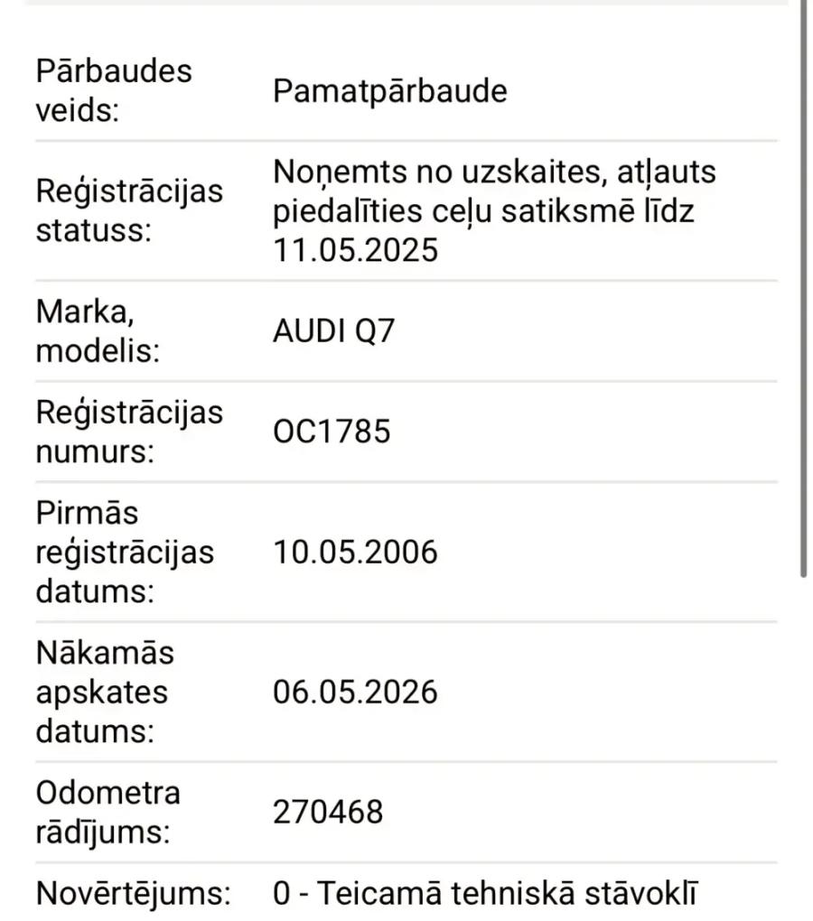 Pelēks Audi Q7 2006 Rīga, ar dzinēja tilpumu 3.00 L un nobraukumu 270 tūkst. km par 5990 €, foto 36 vietnē AUTOMOTO.COM.LV