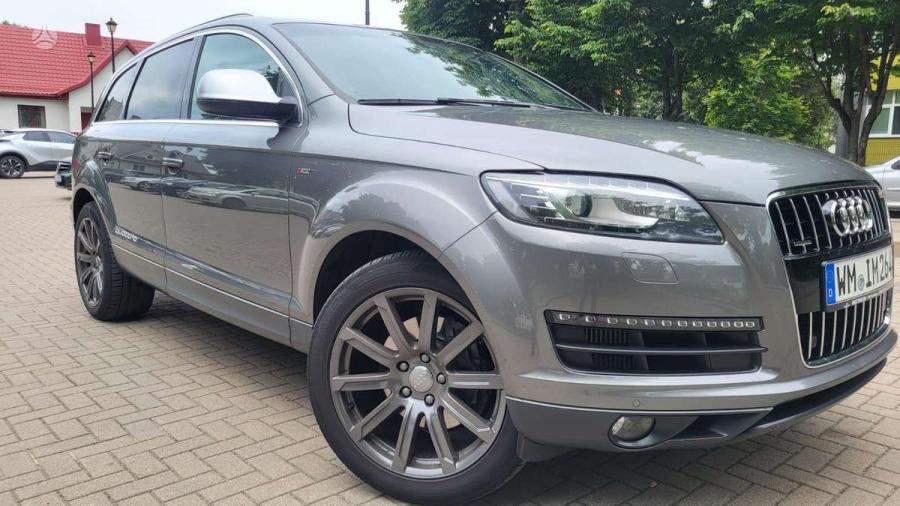 Grey Audi Q7 2014 in Jonava, with an engine capacity of 2.97 L and mileage of 196 thousand km for 13499 €, photo 1 on AUTOMOTO.COM.LV