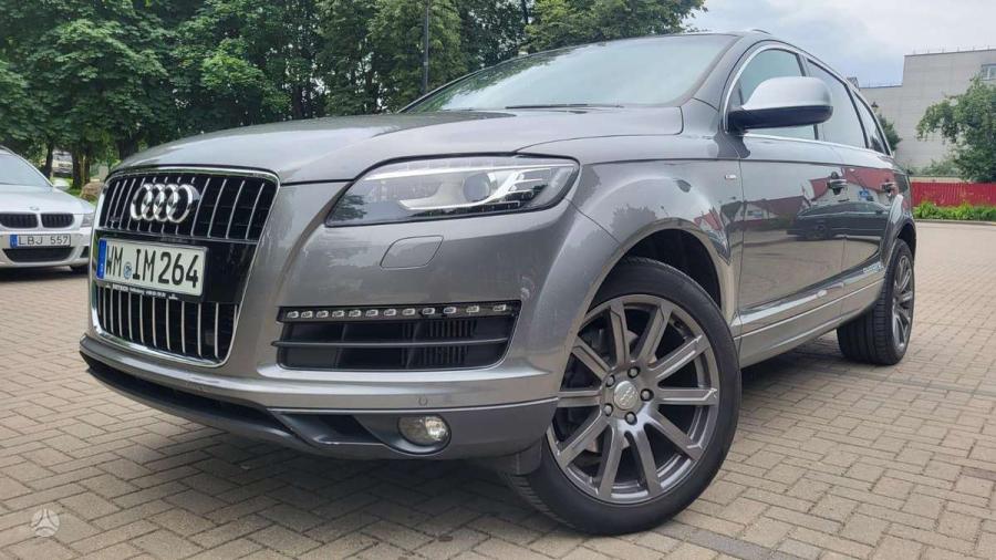 Grey Audi Q7 2014 in Jonava, with an engine capacity of 2.97 L and mileage of 196 thousand km for 13499 €, photo 3 on AUTOMOTO.COM.LV