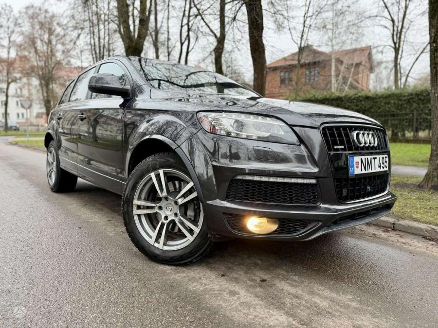 Grey Audi Q7 2015 in Kaunas, with an engine capacity of 3.00 L and mileage of 190 thousand km for 11999 €, photo 10 on AUTOMOTO.COM.LV