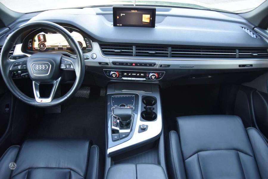 Grey Audi Q7 2016 in Vilnius, with an engine capacity of 2.97 L and mileage of 273 thousand km for 20700 €, photo 19 on AUTOMOTO.COM.LV