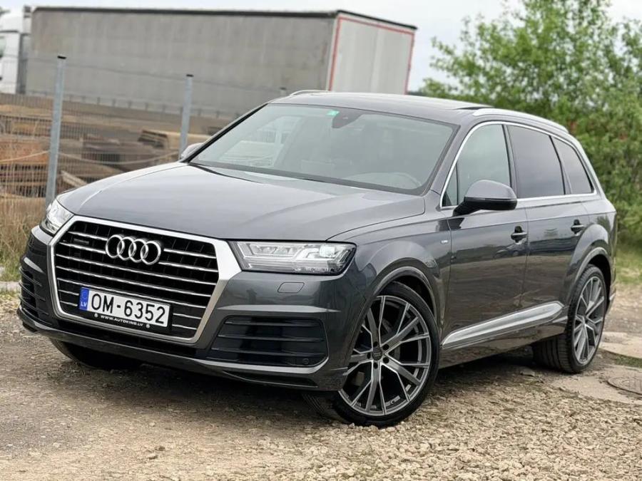 Grey Audi Q7 2016 in Riga, with an engine capacity of 3.00 L and mileage of 254 thousand km for 23995 €, photo 34 on AUTOMOTO.COM.LV