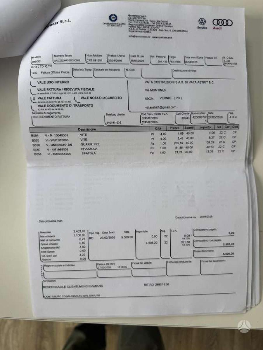 Grey Audi Q7 2016 in Kaunas, with an engine capacity of 3.00 L and mileage of 218 thousand km for 21800 €, photo 47 on AUTOMOTO.COM.LV