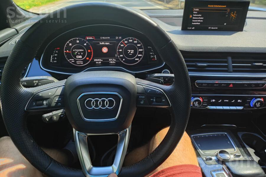 Grey Audi Q7 2017 in Riga, with an engine capacity of 3.00 L and mileage of 299 thousand km for 21950 €, photo 23 on AUTOMOTO.COM.LV