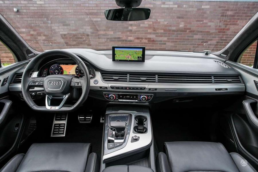 Grey Audi Q7 2017 in Marijampole, with an engine capacity of 2.97 L and mileage of 263 thousand km for 25950 €, photo 15 on AUTOMOTO.COM.LV