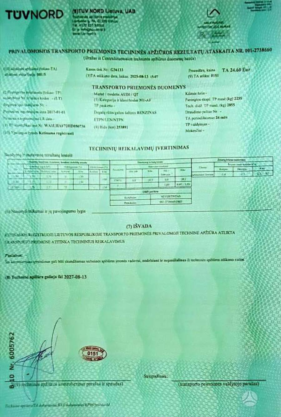 Серый Ауди Ку 7 2017 в Вильнюс, объемом двигателя 1.98 л и пробегом 254 тыс. км за 20500 €, фото 46 на AUTOMOTO.COM.LV