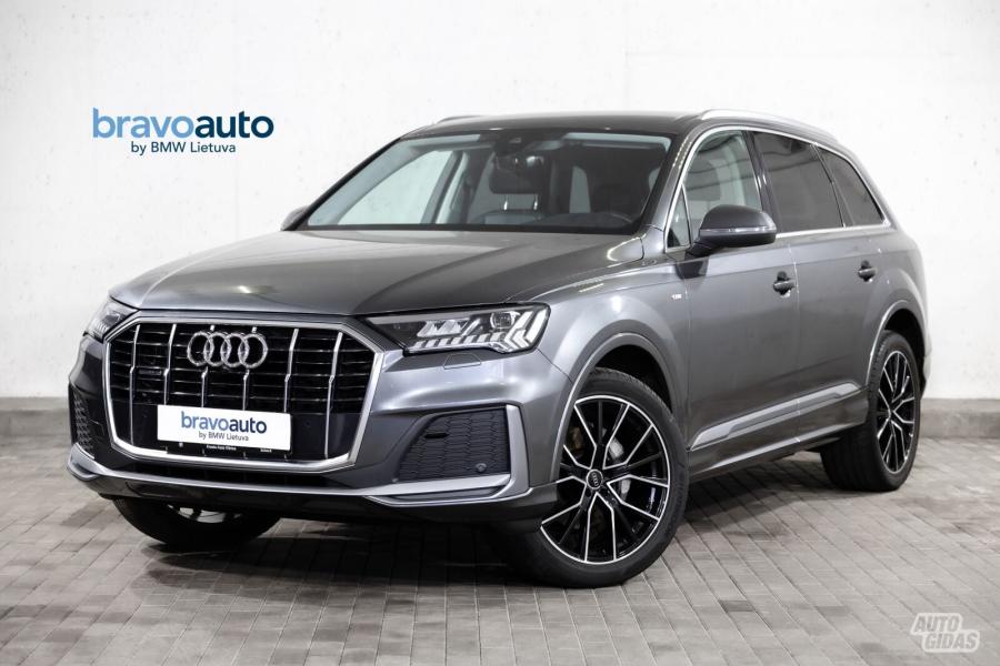Grey Audi Q7 2021 in Vilnius, with an engine capacity of 3.00 L and mileage of 95 thousand km for 44881 €, photo 1 on AUTOMOTO.COM.LV