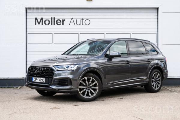 Grey Audi Q7 2022 in Riga, with an engine capacity of 3.00 L and mileage of 79 thousand km for 39950 €, photo 1 on AUTOMOTO.COM.LV