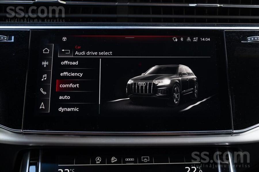 Grey Audi Q7 2022 in Riga, with an engine capacity of 3.00 L and mileage of 79 thousand km for 39950 €, photo 12 on AUTOMOTO.COM.LV