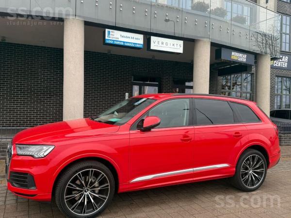 Red Audi Q7 2023 in Riga, with an engine capacity of 3.00 L and mileage of 48 thousand km for 48500 €, photo 2 on AUTOMOTO.COM.LV