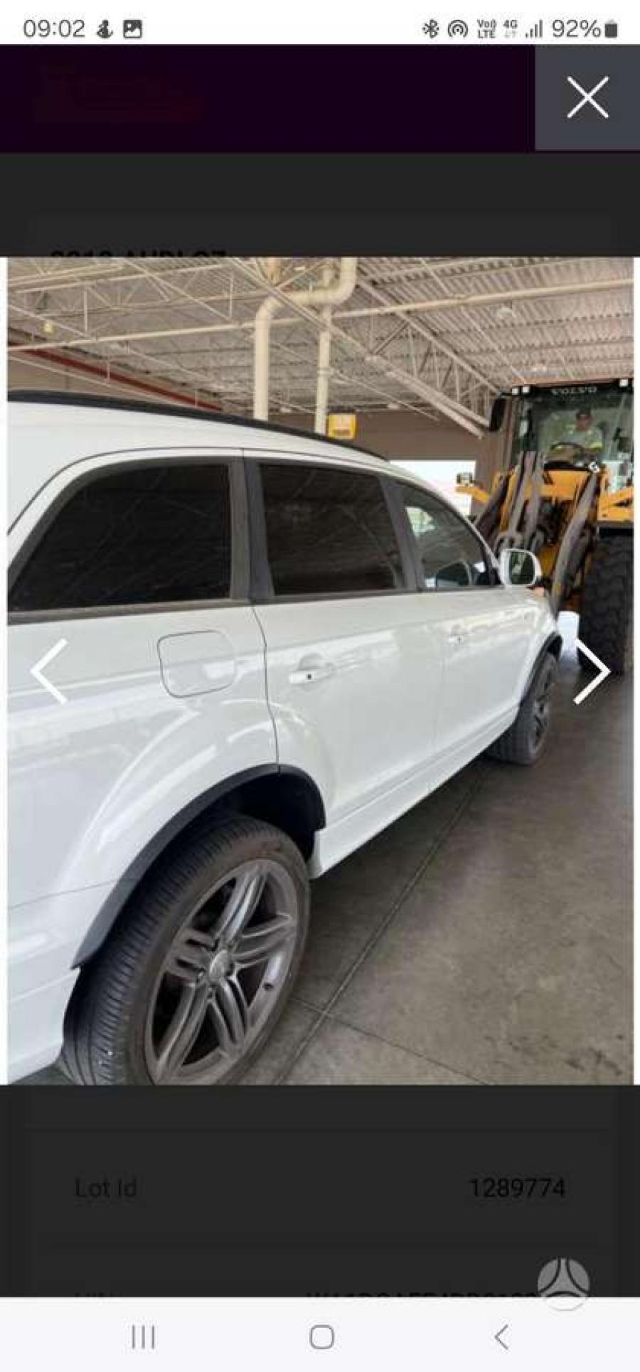 White Audi Q7 2013 in Vilnius, with an engine capacity of 3.00 L and mileage of 257 thousand km for 8350 €, photo 31 on AUTOMOTO.COM.LV